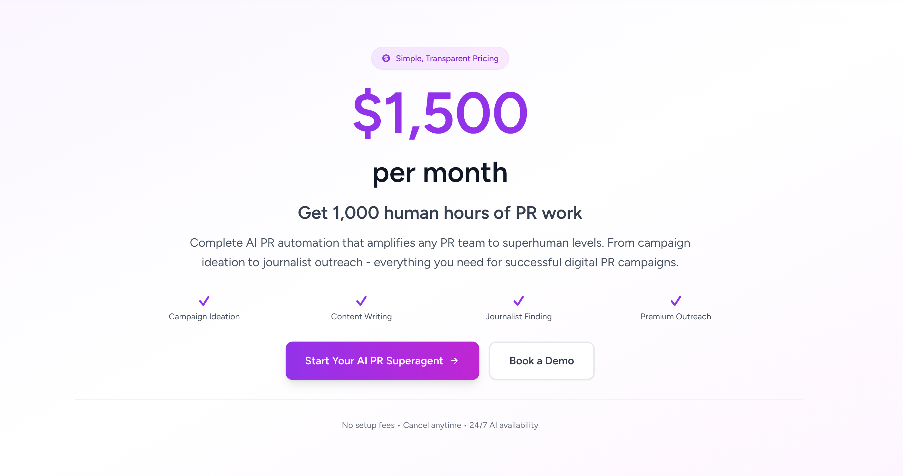 Pricing | Olivia Brown AI - PR Automation Starting at $1,500/month